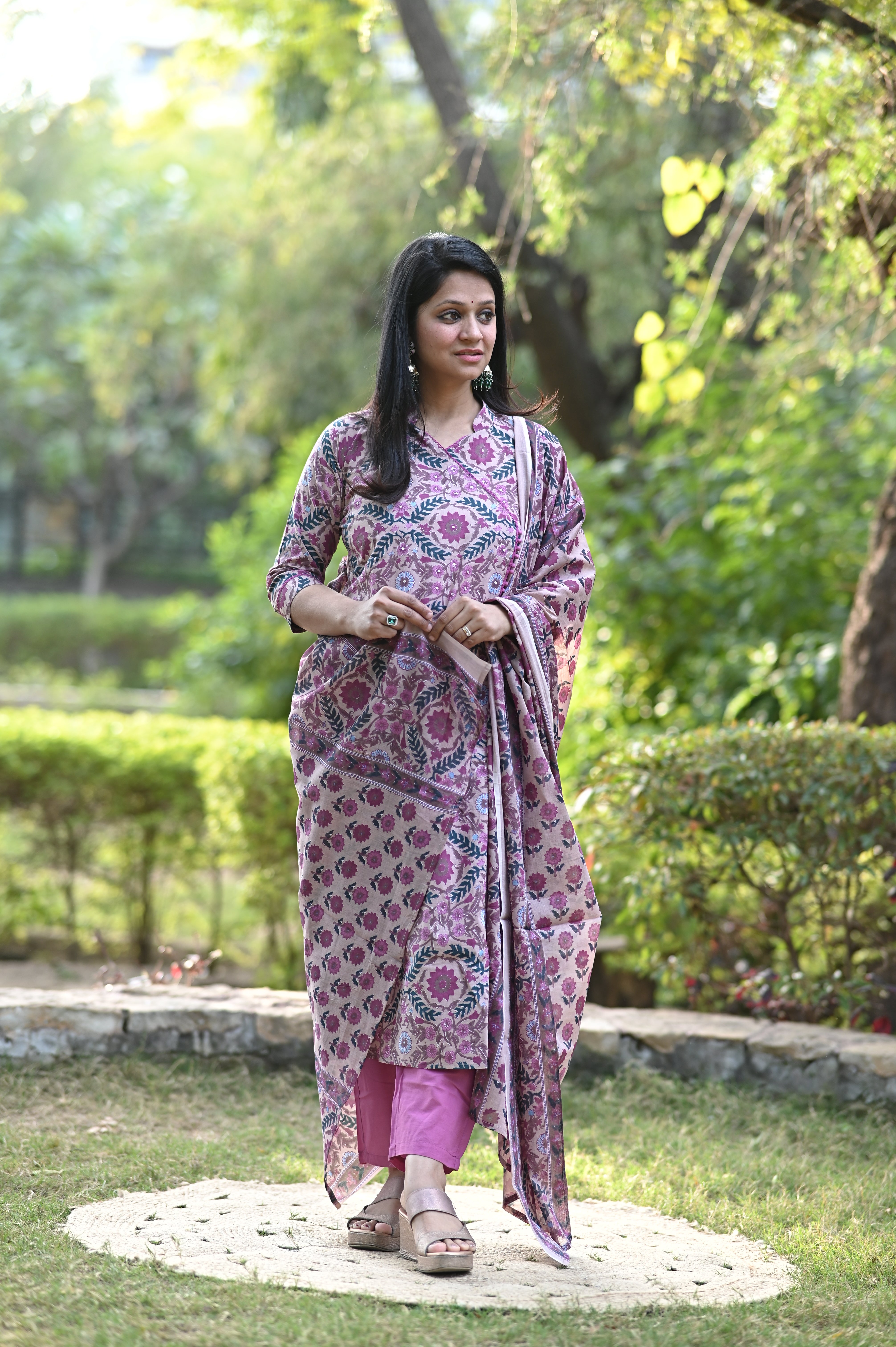 Ellora Lavender Cotton Suit Set – TADA